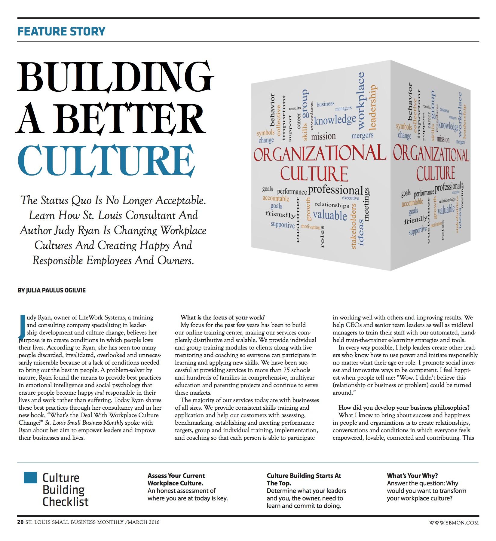 Feature Story: Build A Better Culture - LifeWork Systems